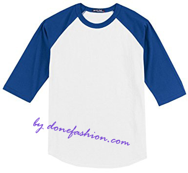 Unisex Blue Ringer Baseball Tee White - donefashion.com